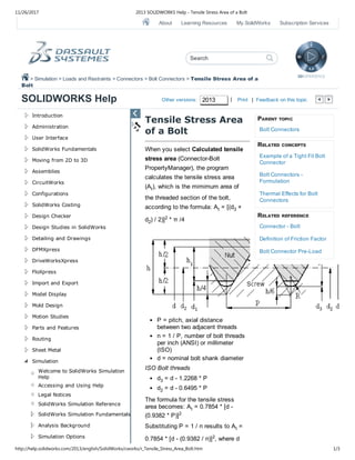 Tensile stress area of a bolt | PDF