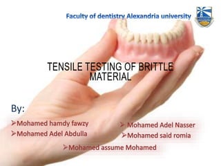 Tensile testing of brittle material | PPTX