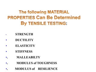 Tensile testing ppt | PPTX