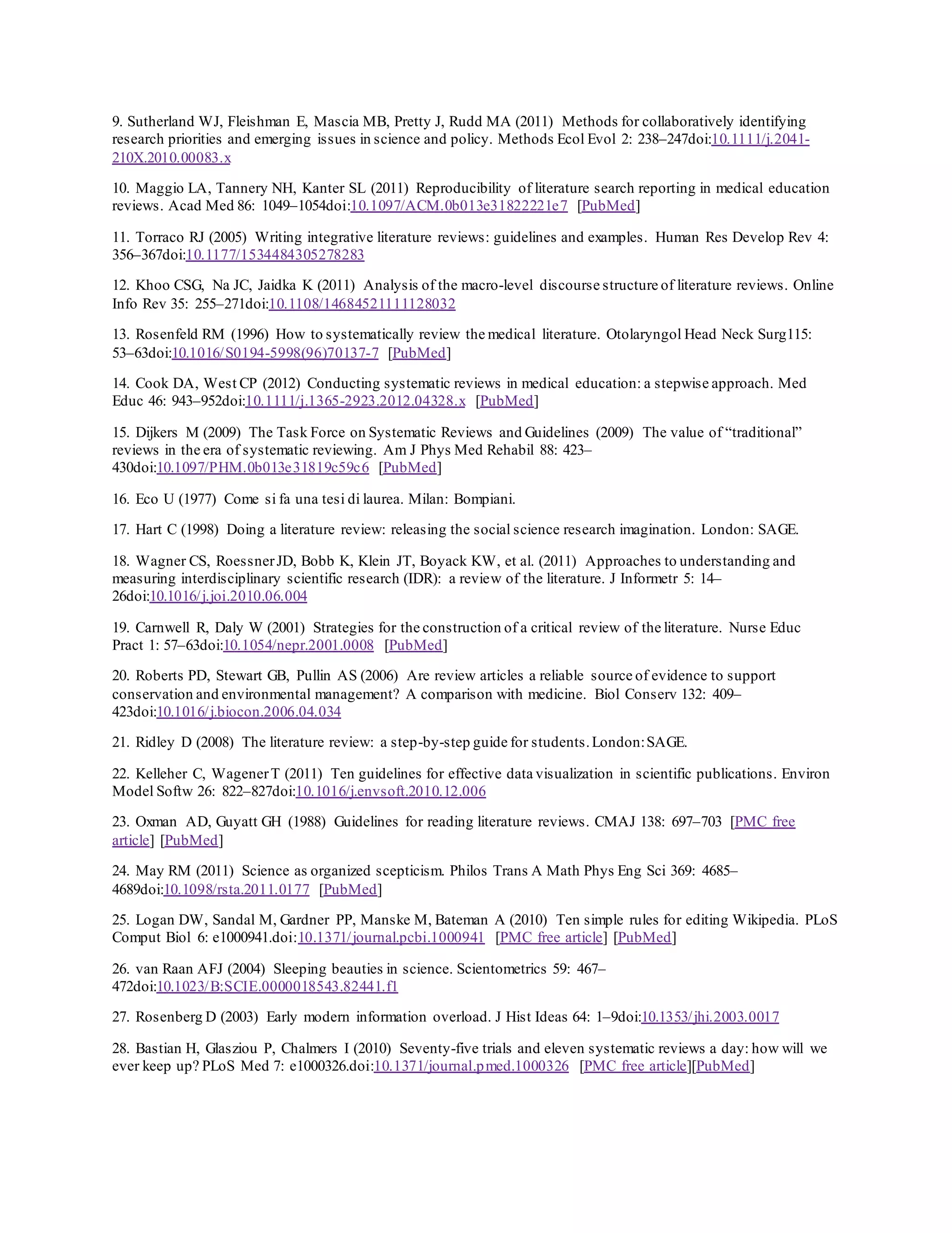 Ten simple rules for writing a literature review | DOCX