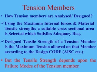 Tension Members-Notes- for- steel design | PDF