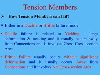 Tension Members-Notes- for- steel design | PDF