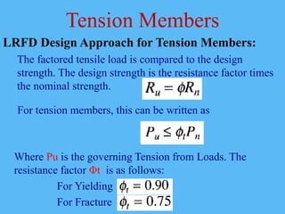 Tension Members-Notes- for- steel design | PDF