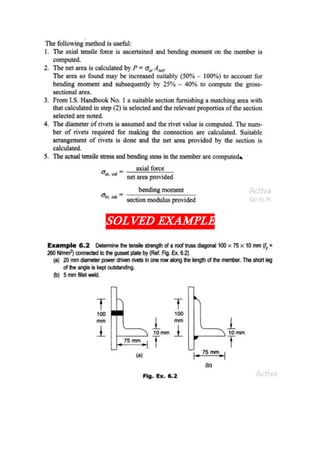 Tension members (WORKING STRESS METHOD) | PDF