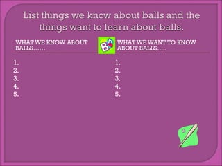 Ten slide power point on balls | PPT