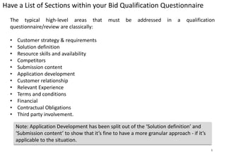 Ten Slides in Ten Minutes - Bid Qualification across Workstreams | PPT