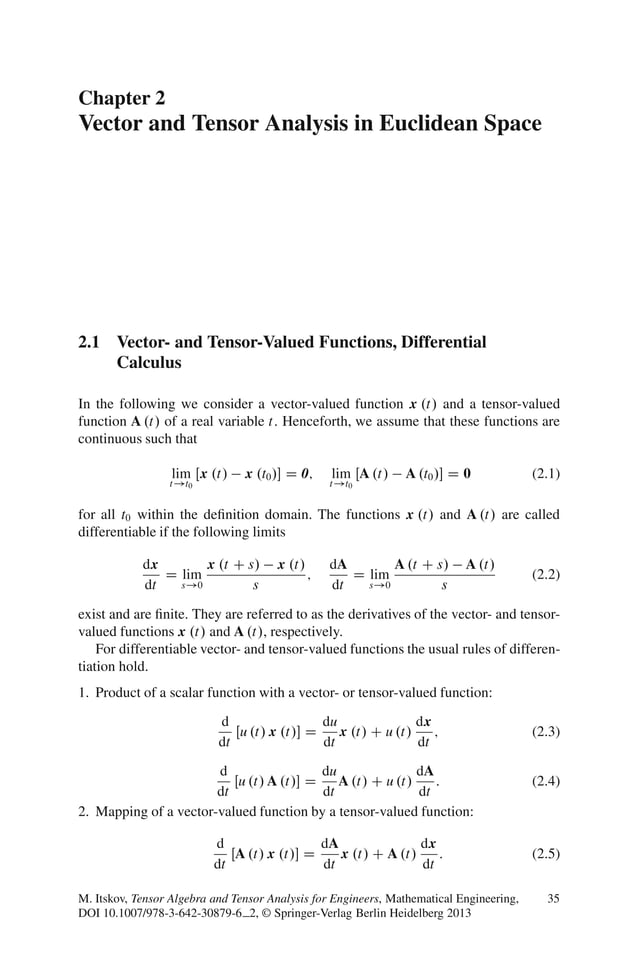 Tensor Algebra And Tensor Analysis For Engineers Pdf