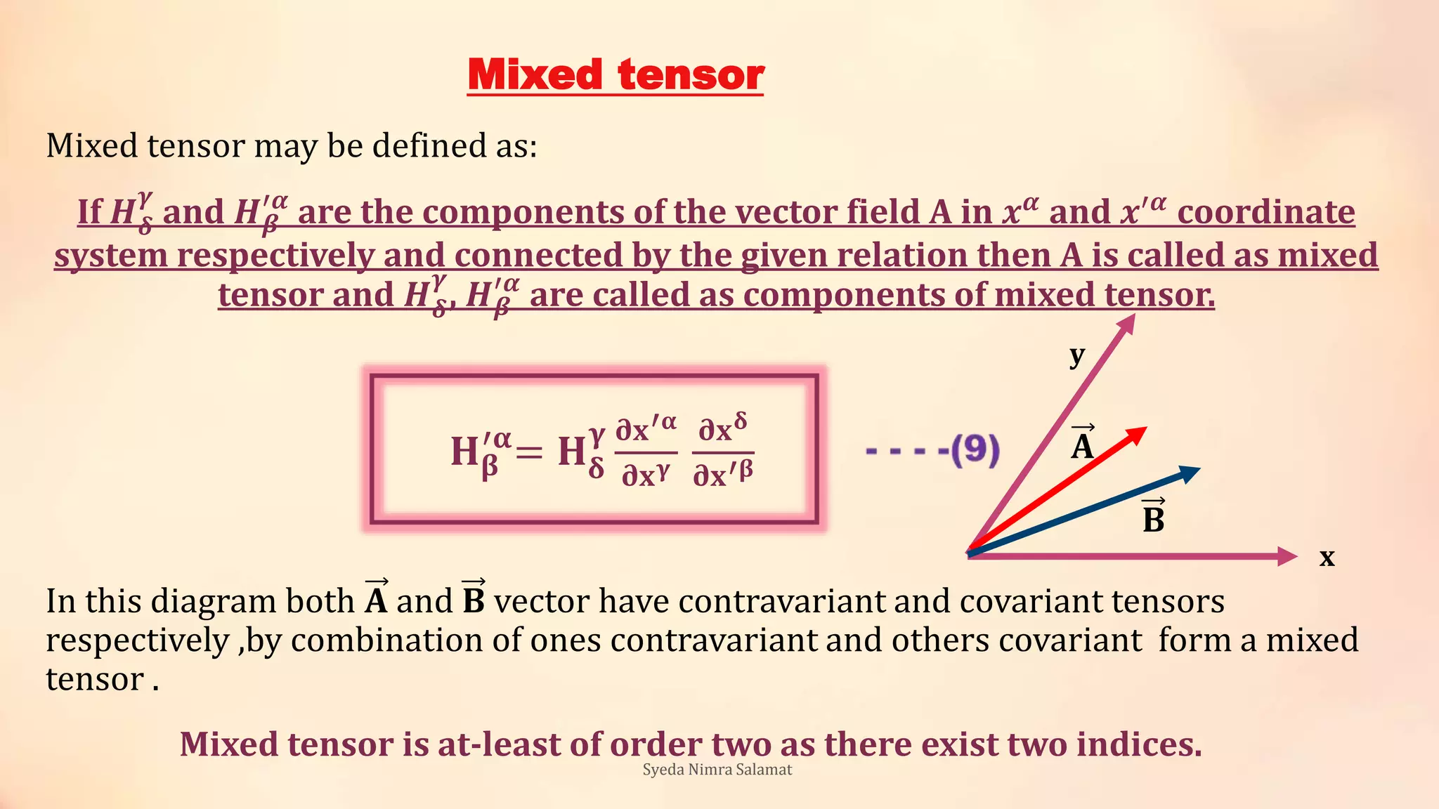Tensor analysis | PPTX