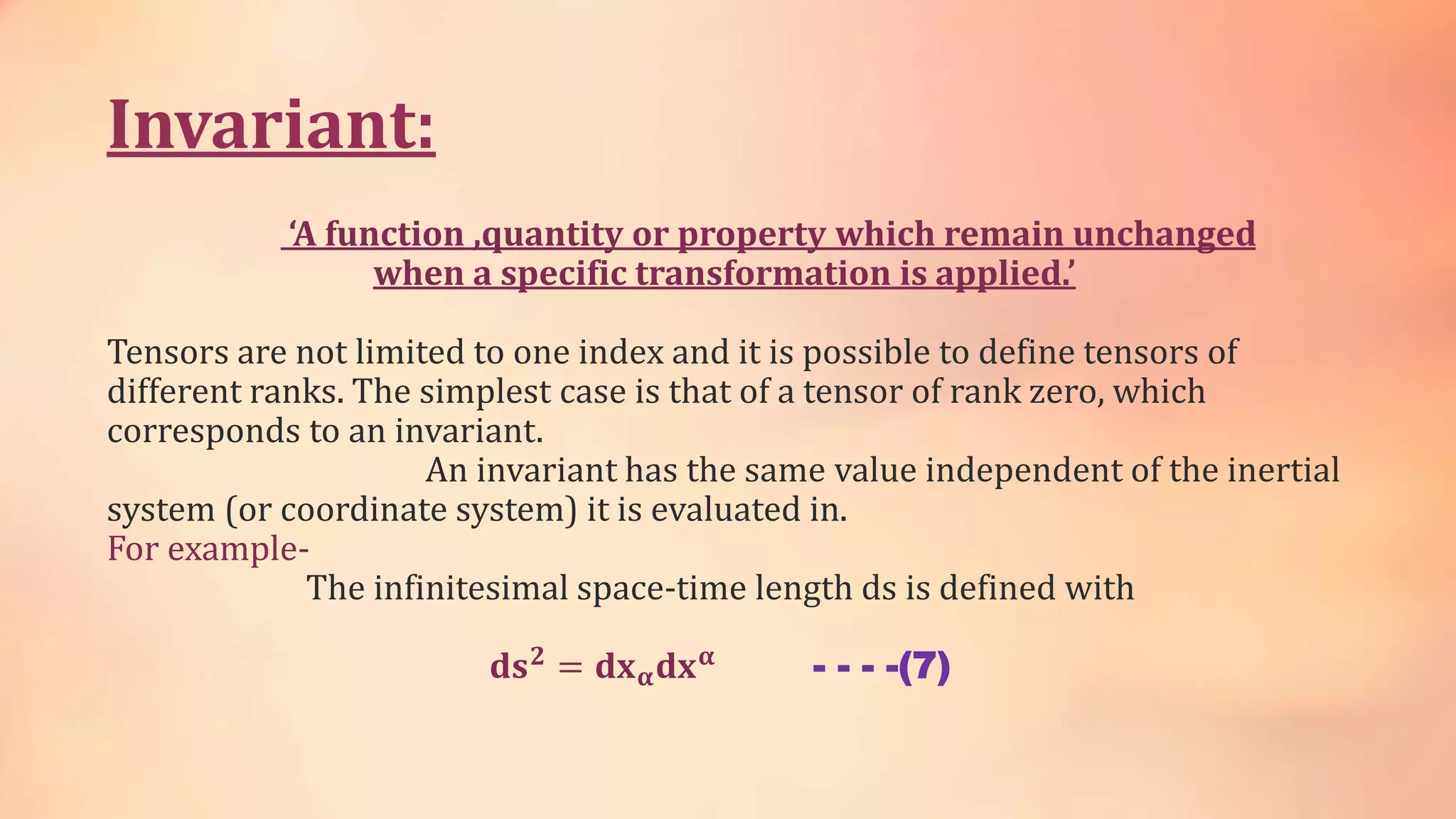 Tensor analysis | PPTX