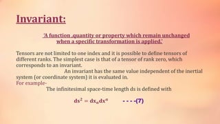 Tensor analysis | PPTX