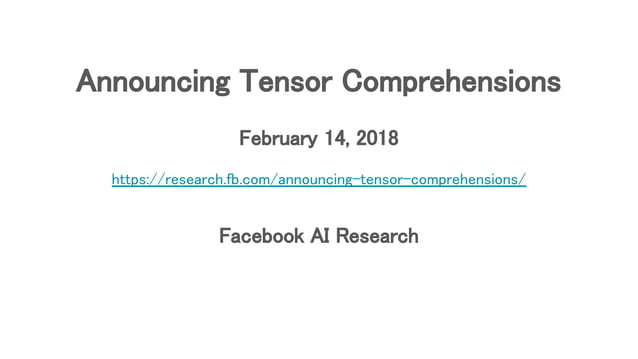 Tensor comprehensions | PPT