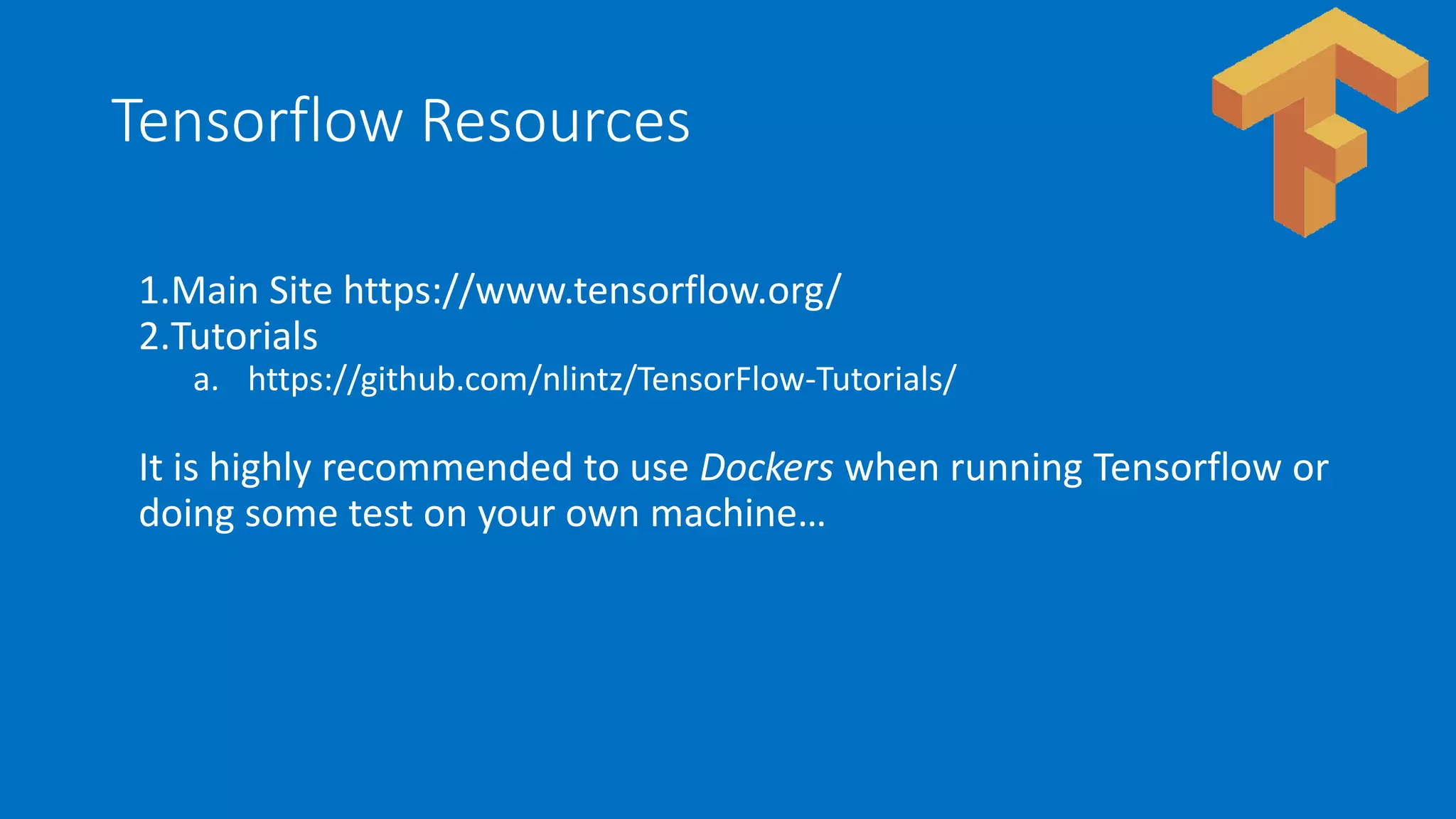 Introduction to Tensorflow | PPTX | Technology Industry | Industries