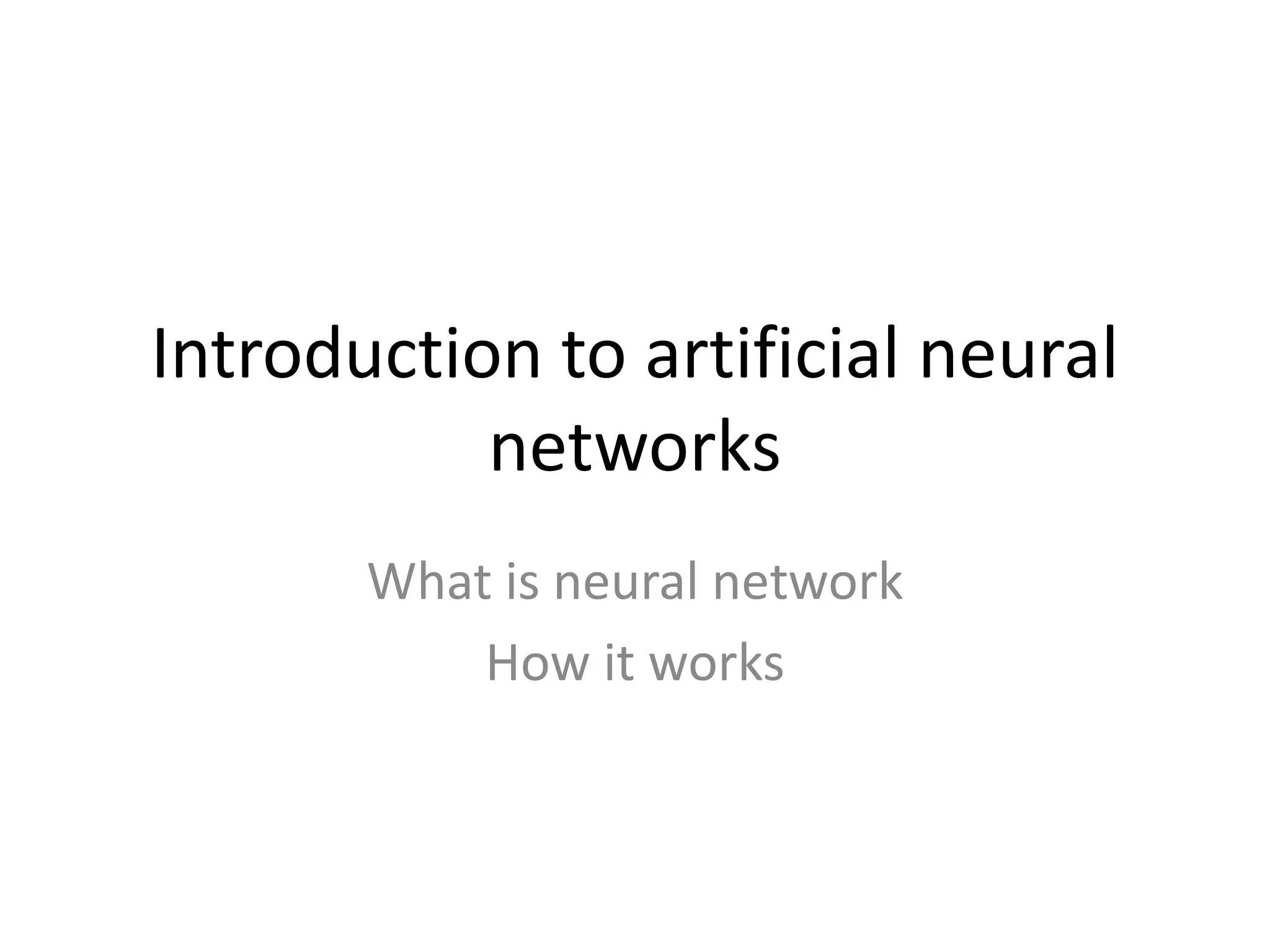 Introduction To Artificial Neural Networks Ppt