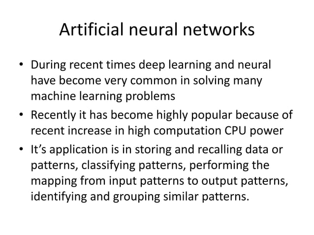 Introduction to artificial neural networks | PPT