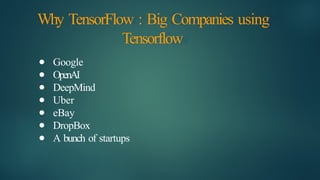 TENSORFLOW liberayin python language.pptx | Free Download
