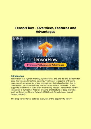 Tensorflow - Overview, Features And Advantages.pdf
