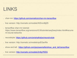 a tour of several popular tensorflow models | PPTX