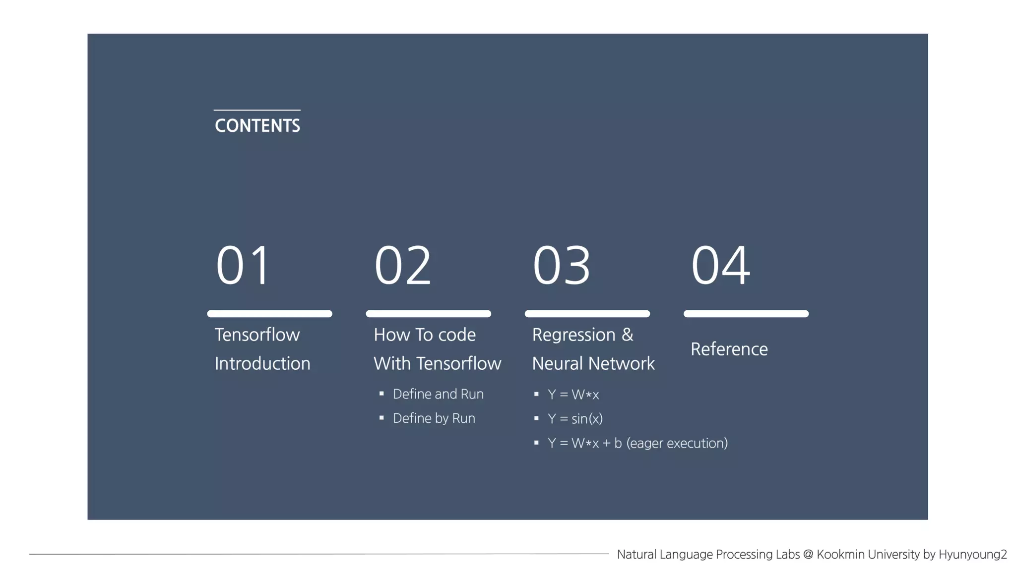 Natural language processing open seminar For Tensorflow usage | PDF