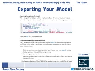 TensorFlow Serving, Deep Learning on Mobile, and Deeplearning4j on the ...
