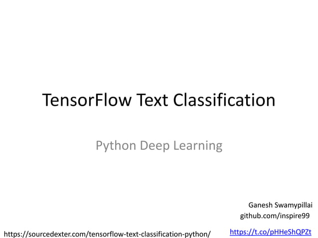 Tensor flow text classification | PPT