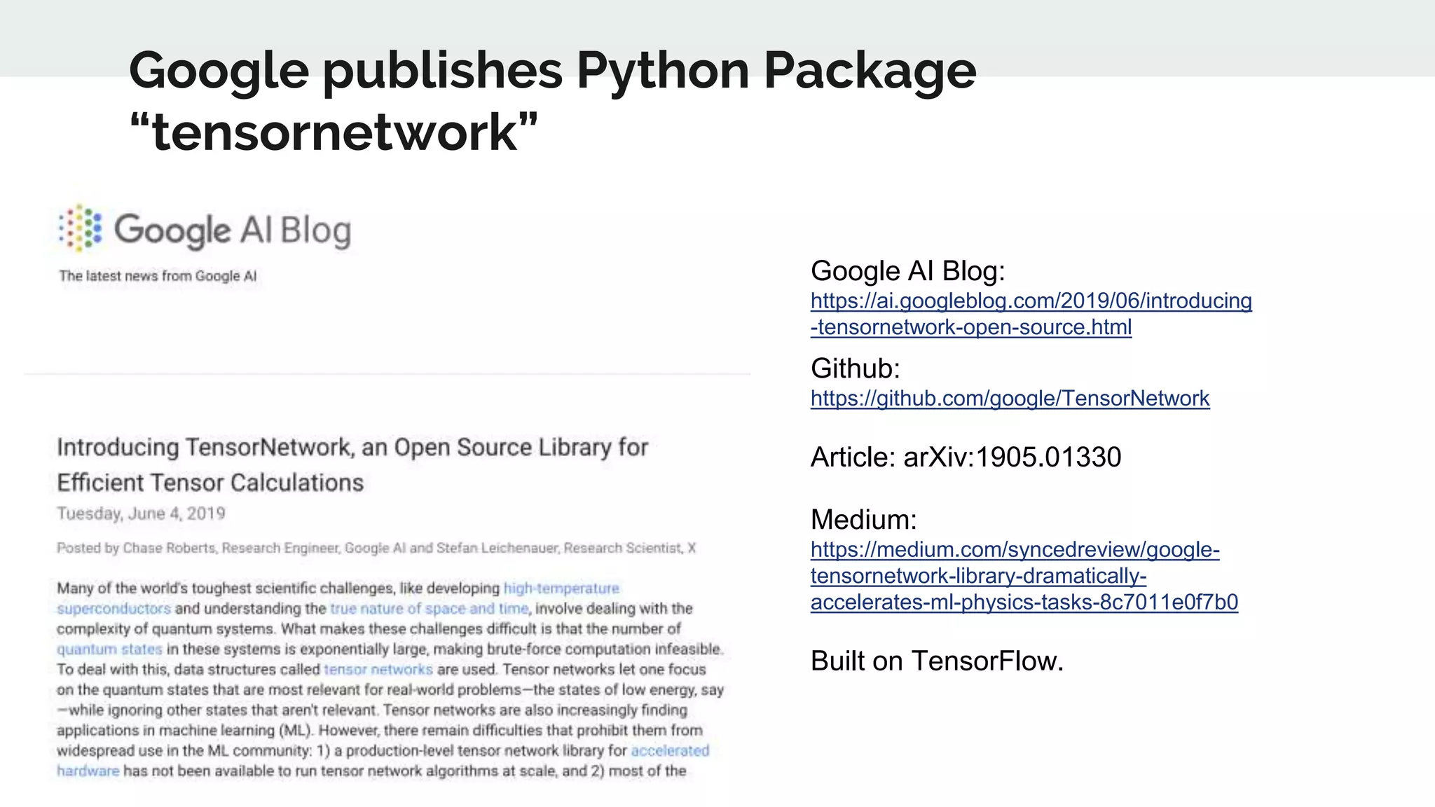 Tensor Networks And Their Applications On Machine Learning Ppt