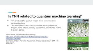 Tensor Networks and Their Applications on Machine Learning | PPTX