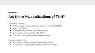 Tensor Networks and Their Applications on Machine Learning | PPTX