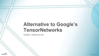 Tensor Networks and Their Applications on Machine Learning | PPTX