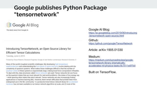 Tensor Networks and Their Applications on Machine Learning | PPTX