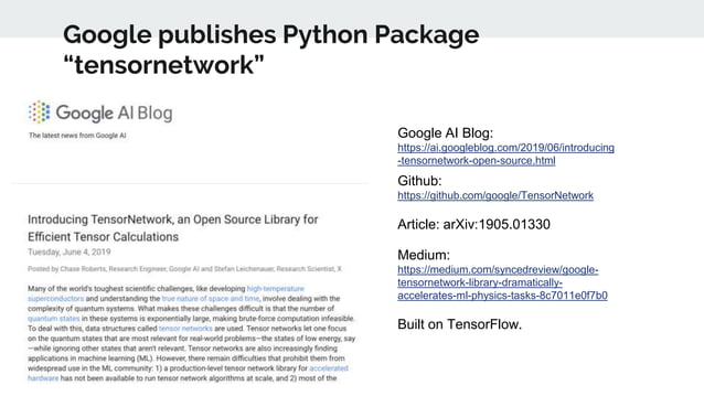 Tensor Networks and Their Applications on Machine Learning | PPT