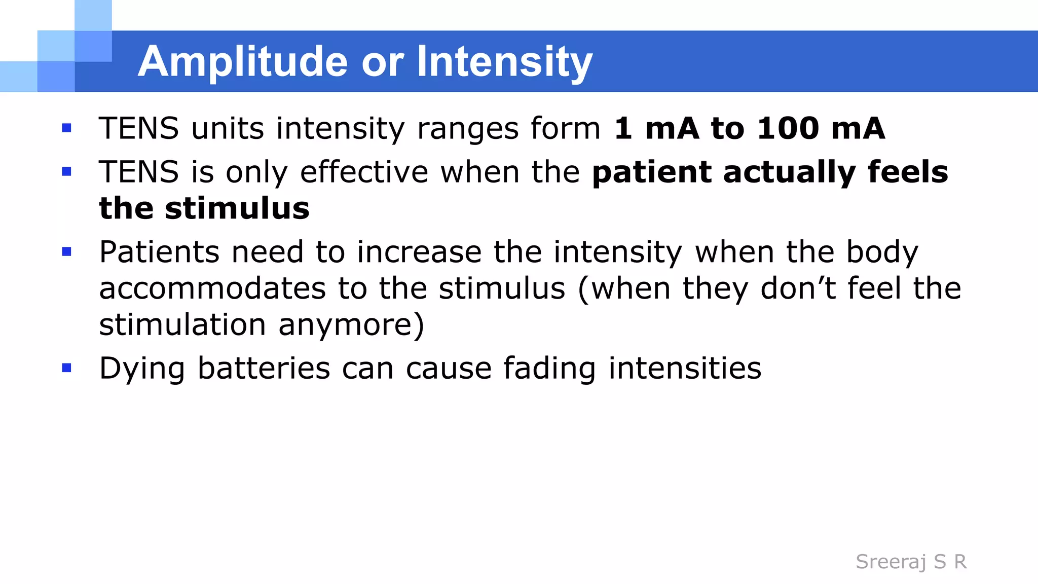 Transcutaneous Electrical Nerve Stimulation (TENS) SRS | PPTX