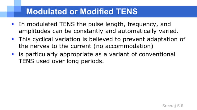 Transcutaneous Electrical Nerve Stimulation (TENS) SRS | PPTX