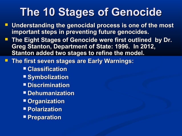 Ten stages of Genocide PowerPoint