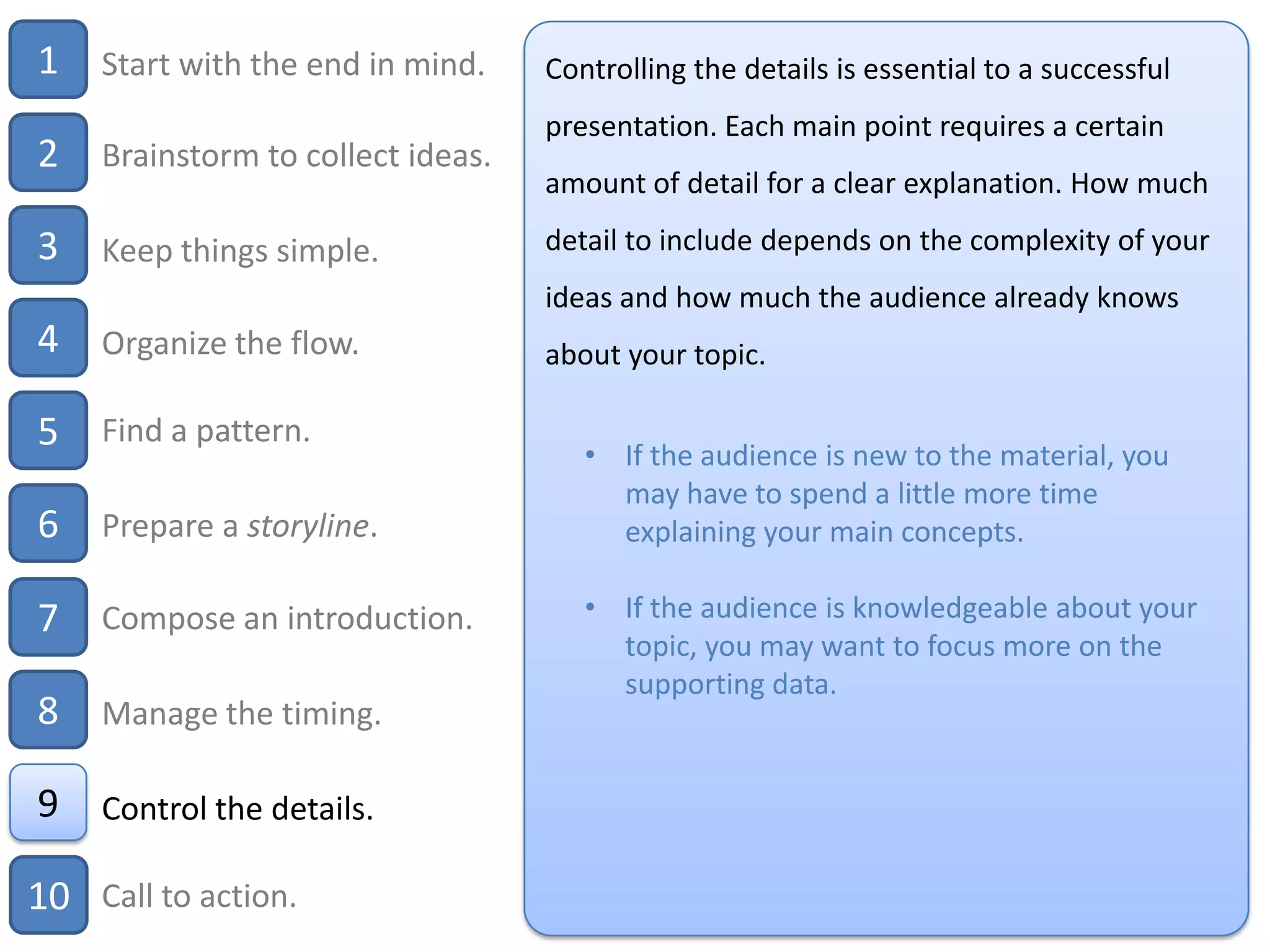 Ten steps to plan a presentation | PPTX