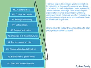 Ten steps to plan your presentation | PPT