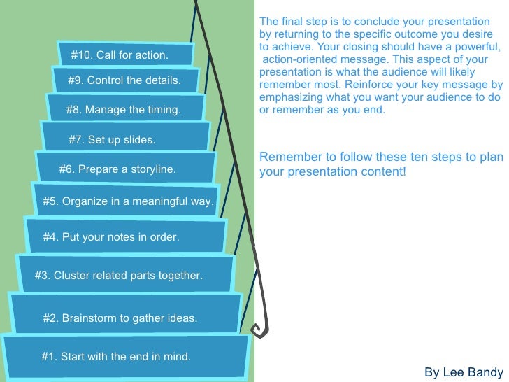 Ten steps to plan your presentation