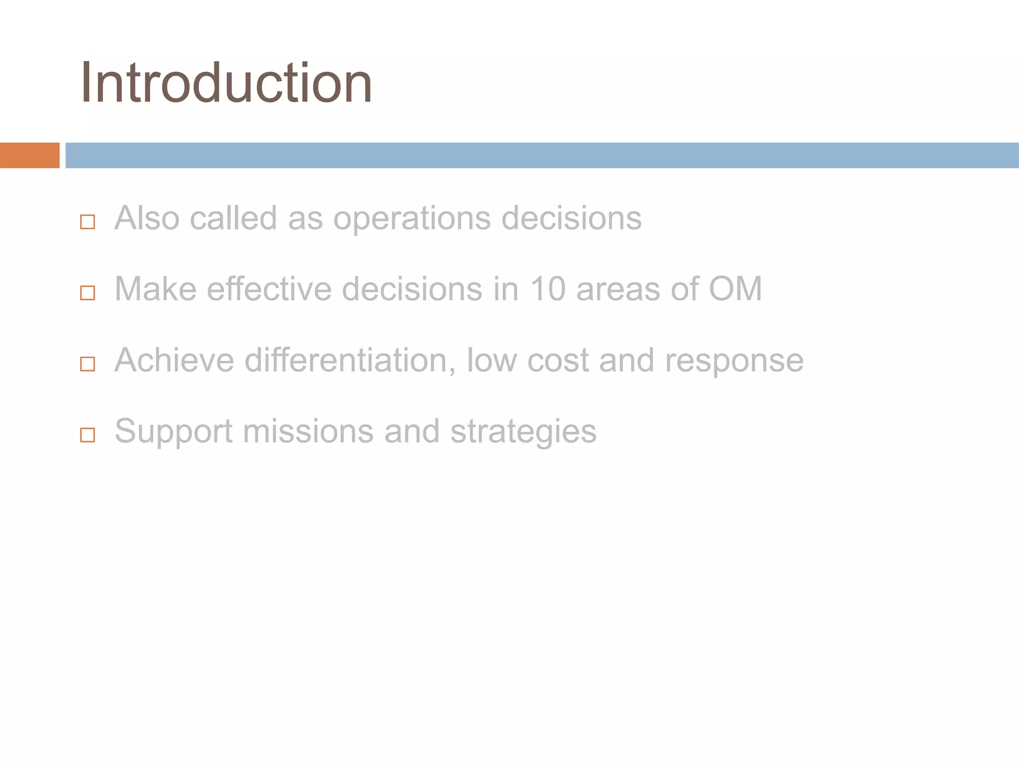 Ten strategic Operation Management Decision | PPTX