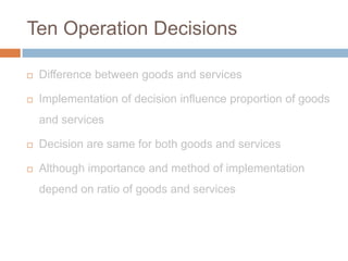 Ten strategic Operation Management Decision | PPTX