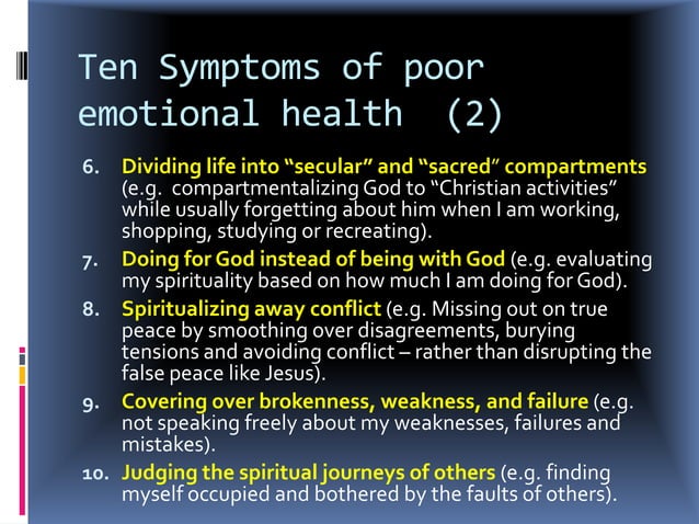 Ten Symptoms of Poor Emotional Health | PPT