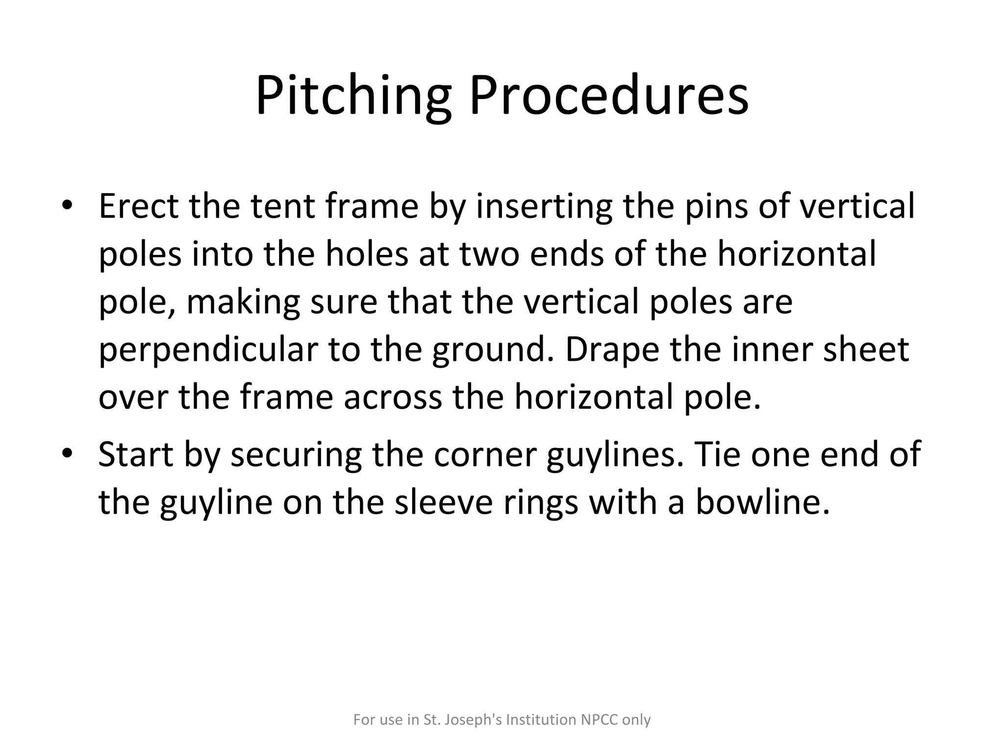 Tent pitching | PPT