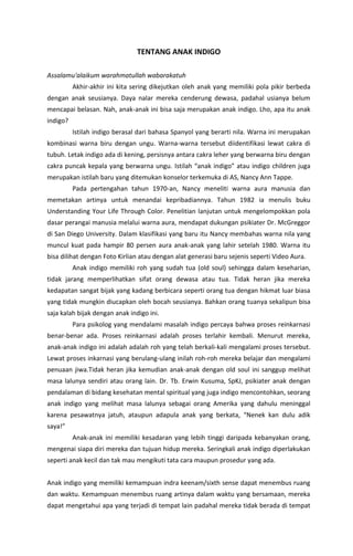 Tentang anak indigo | DOCX