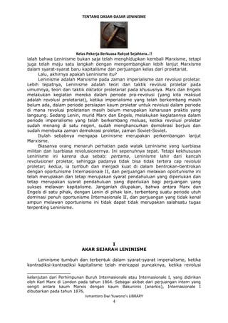 Tentang dasar leninisme bagian 1 | RTF