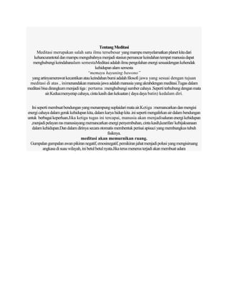 Tentang meditasi | PDF