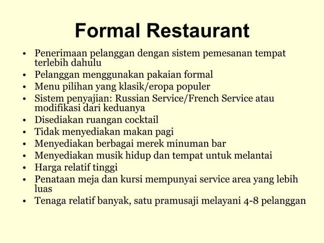 Usaha komersial Tentang Restaurant .ppt