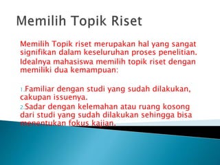 Tentang riset | PPT