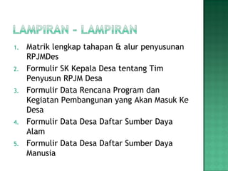 RPJMDES & TATA KELOLA PEMERINTAH DESA | PPT