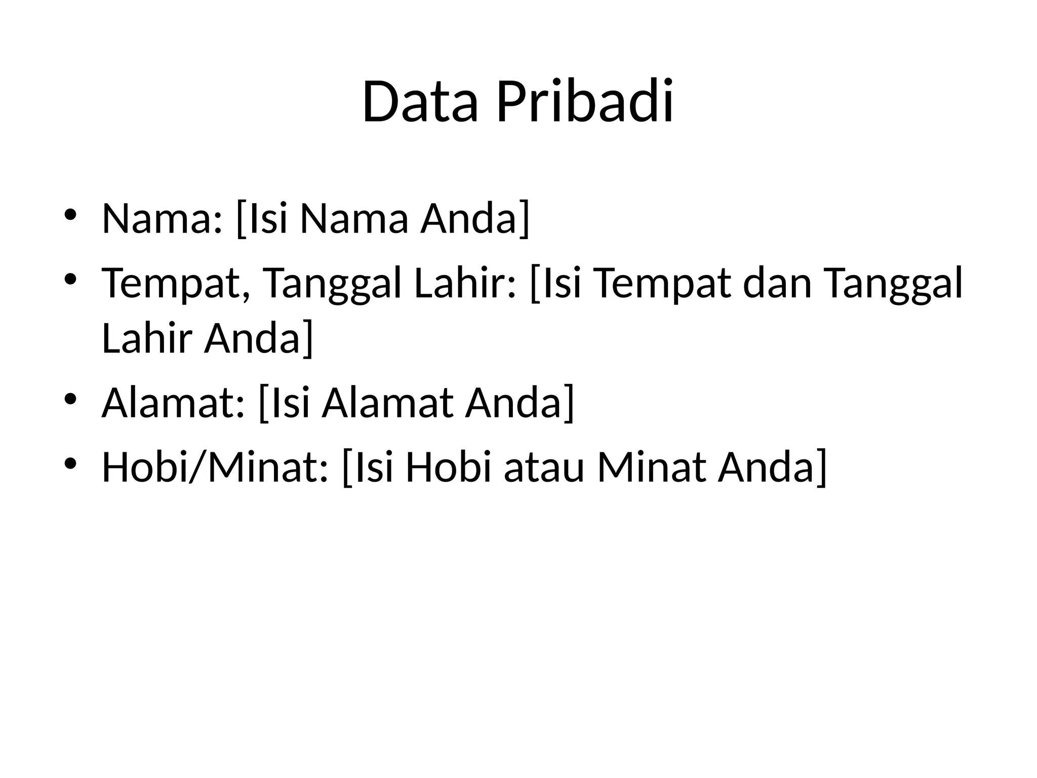 Tentang Saya Presentasi indentitas diri saya sendiri | PPTX