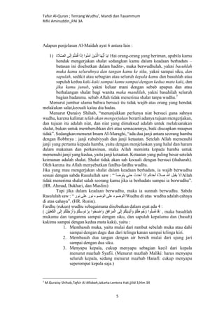 Tafsir al aminuddin,Tentang wudhu. | DOCX