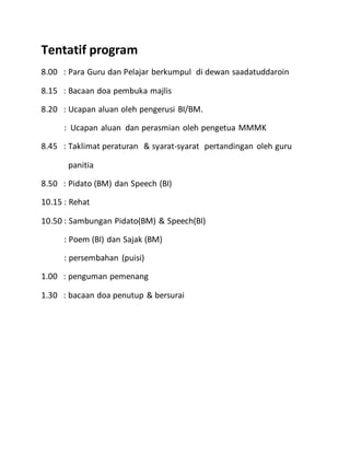 Tentatif program | PDF