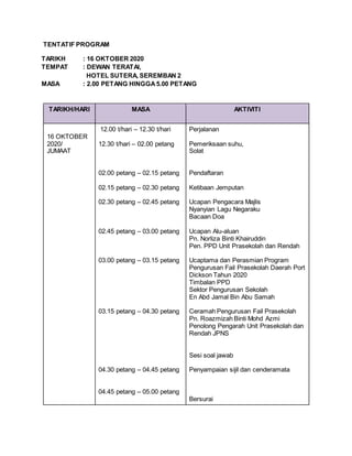 Tentatif program | DOCX